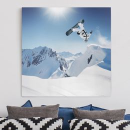 Leinwandbild Kinderzimmer Fliegender Snowboarder