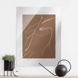 Glasbild Line Art - Frau Oberk&ouml;rper