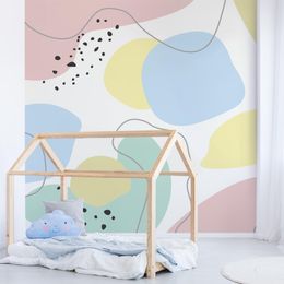 Fototapete Gro&szlig;e geometrische Formen - Pastell - Wandtapete, Motivtapeten, Bildtapeten - selbstklebende Tapete oder Tapeten inkl. Kleister
