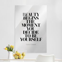 Glasbild Be yourself Coco Chanel