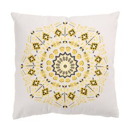 Dekokissen Azteken Boho Mandala in Gelb II