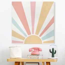 Leinwandbild Boho Sonne Pastell