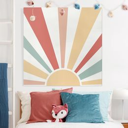 Leinwandbild Boho Sonne Pastell Bunt