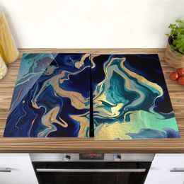 Herdabdeckplatte Spiel der Farben Indigo Feuer