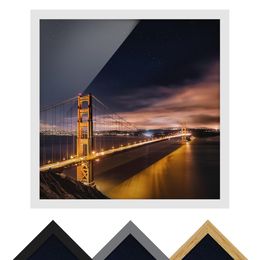 Architektur & Skyline Bild mit Rahmen Golden Gate to Stars