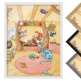 Kinderzimmer Bild mit Rahmen Frida erz&auml;hlt vom Hexentreffen