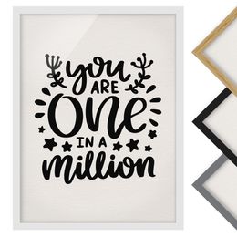 Spruch Bild mit Rahmen You are one in a million