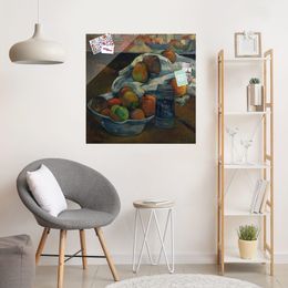 Glasbild Kunstdruck Paul Gauguin - Obstschale