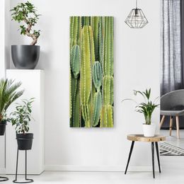 Holzbild Plankenoptik Kaktus Wand - Wandbilder aus Holz Palettenoptik Blumen Floral Botanik Tropical Wohnzimmer Schlafzimmer Bad Badezimmer K&uuml;che