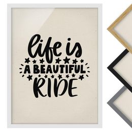 Spruch Bild mit Rahmen A beautiful ride