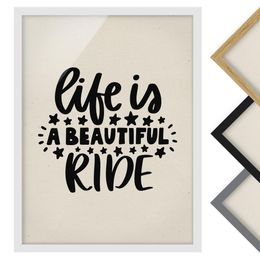 Spruch Bild mit Rahmen A beautiful ride