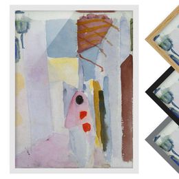 Kunstdruck mit Rahmen August Macke - Frau auf der Stra&szlig;e