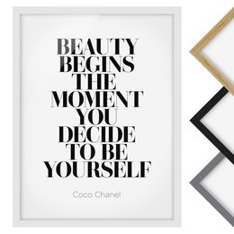 Spruch Bild mit Rahmen Be yourself Coco Chanel