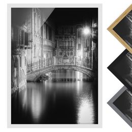Architektur & Skyline Bild mit Rahmen Br&uuml;cke Venedig