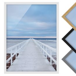 Strand Bild mit Rahmen Br&uuml;cke in Schweden