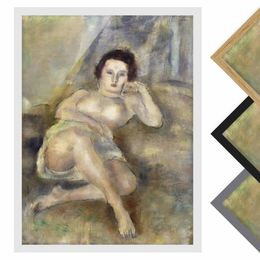 Kunstdruck mit Rahmen Jules Pascin - Liegende junge Frau