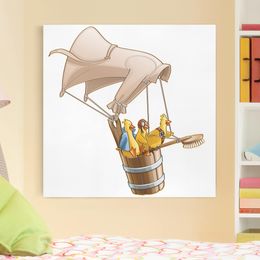 Leinwandbild Kinderzimmer Fliegender Bauernhof K&uuml;ken