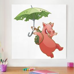 Leinwandbild Kinderzimmer Fliegender Bauernhof Schwein