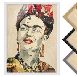 Portrait Bild mit Rahmen Frida Kahlo - Collage No.2