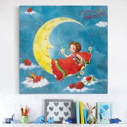 Leinwandbild Kinderzimmer Erdbeerinchen Erdbeerfee - Tr&auml;um sch&ouml;n