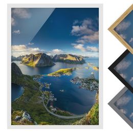 Strand Bild mit Rahmen Fjordblick in Reinebringen