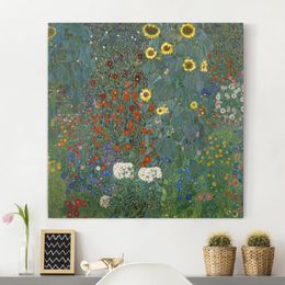Leinwandbild Kunstdruck Gustav Klimt - Garten Sonnenblumen