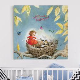 Leinwandbild Kinderzimmer Erdbeerinchen Erdbeerfee - Spatz