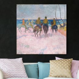 Leinwandbild Kunstdruck Paul Gauguin - Reiter am Strand