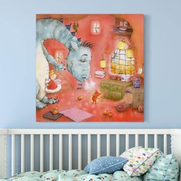 Leinwandbild Kinderzimmer Wassili Waschb&auml;r - Mmh, Brat&auml;pfel