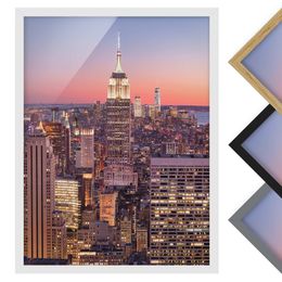 Gerahmtes Bild Sonnenuntergang Manhattan New York City