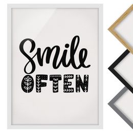 Spruch Bild mit Rahmen Smile often