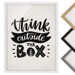 Spruch Bild mit Rahmen Think outside the box