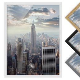 Architektur & Skyline Bild mit Rahmen Sonnenaufgang in New York