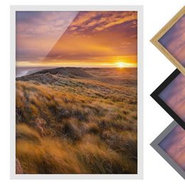 Strand Bild mit Rahmen Sonnenaufgang am Strand auf Sylt