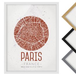Stadtplan Bild mit Rahmen Stadtplan Paris - Retro