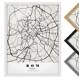 Stadtplan Bild mit Rahmen Stadtplan Rom - Klassik
