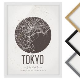 Stadtplan Bild mit Rahmen Stadtplan Tokyo - Retro