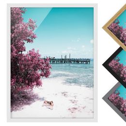 Strand Bild mit Rahmen Paradies Strand Isla Mujeres