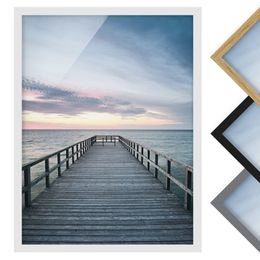 Strand Bild mit Rahmen Steg Promenade
