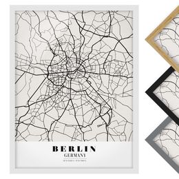 Stadtplan Bild mit Rahmen Stadtplan Berlin - Klassik