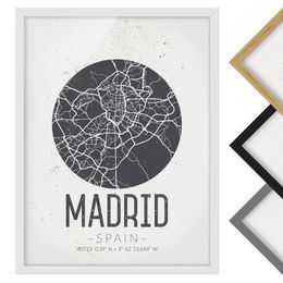 Stadtplan Bild mit Rahmen Stadtplan Madrid - Retro