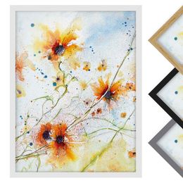 Blumen Bild mit Rahmen Painted Flowers