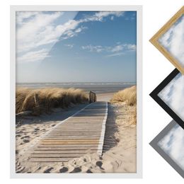 Strand Bild mit Rahmen Ostsee Strand