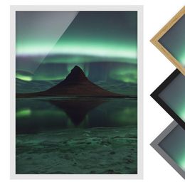 Natur & Landschaft Bild mit Rahmen Polarlicht in Island