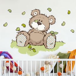 Bilderwelten Wandtattoo 9-teilig NICI - Classic Bear - Bl&auml;tterhaufen