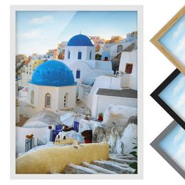 Architektur & Skyline Bild mit Rahmen Santorini