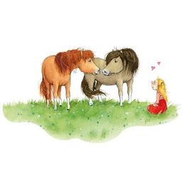 Bilderwelten Wandtattoo Tiere Illustration selbstklebend Wandaufkleber - Zauberpony Geschichten - Liese und Lotte - Arena Verlag - Pferde Kinderzimmer Baby