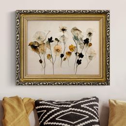 Bilderwelten Leinwandbild mit Barockrahmen Warme Bl&uuml;ten