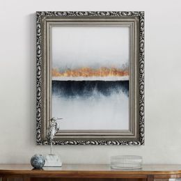 Bilderwelten Leinwandbild mit Barockrahmen Goldener Horizont Aquarell