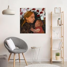 Glasbild Kunstdruck Paula Modersohn-Becker - Junge Frau mit Kind